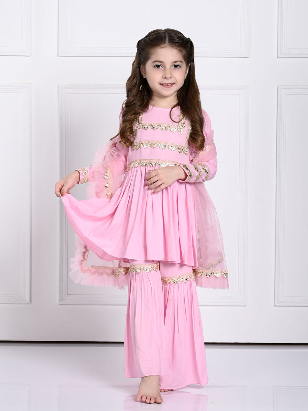 Ariyah Suit Set- A Light Pink Suit for Girls