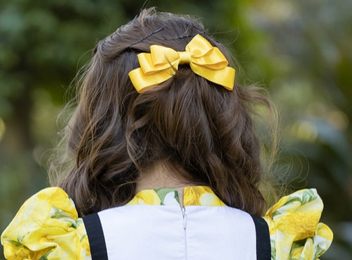Yellow Bow Hair Clip